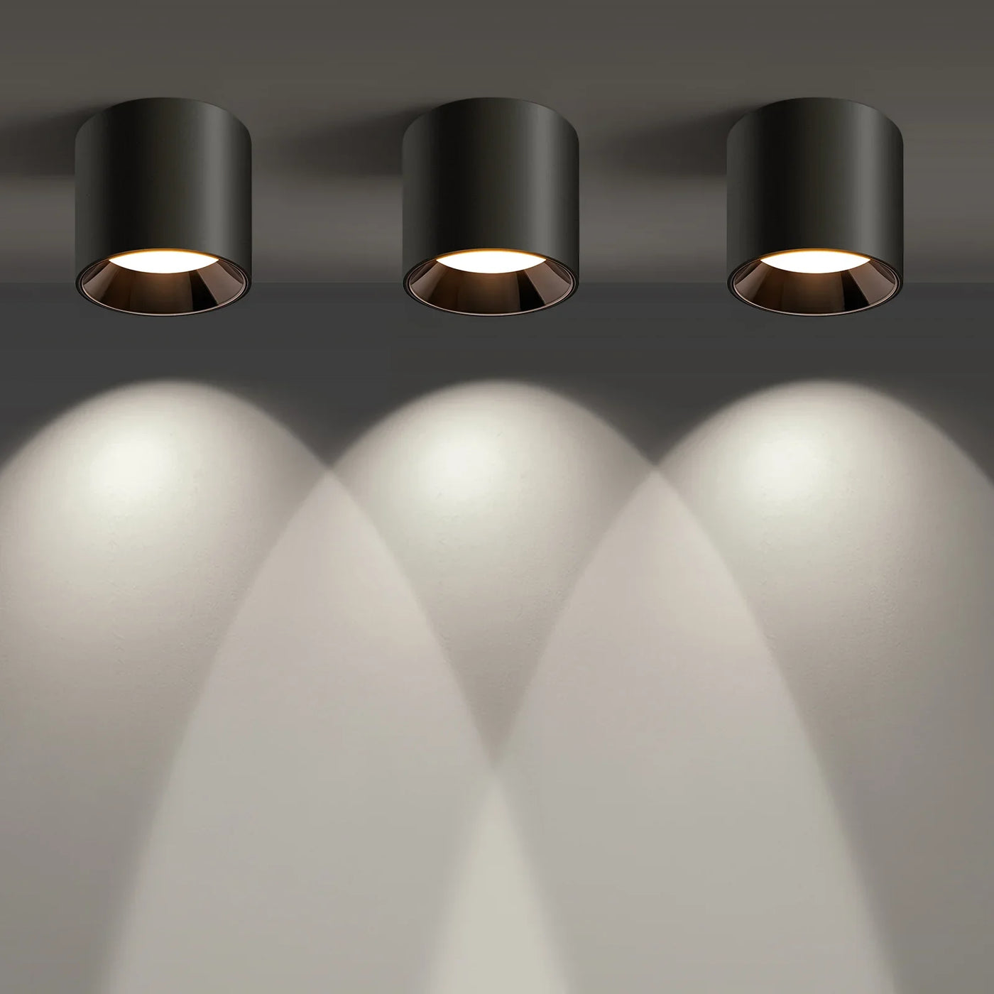OKELI Flush Mount Modern LED Matte Black Cylinder Down Ceiling Light ...